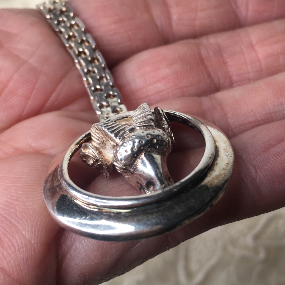 Rare Vintage Aries Silver Sheep Ram Keychain - Gem